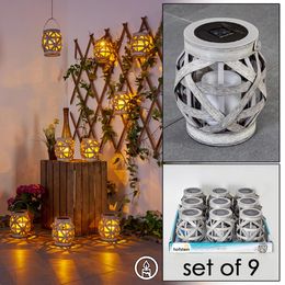 hofstein Roanoke 9er Set Solarleuchte LED Grau, 1-flammig