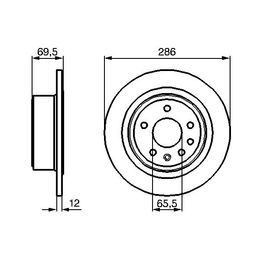 Bosch Bremsscheibe 0986478609 voll 286mm 12mm f&uuml;r Opel Vaughall