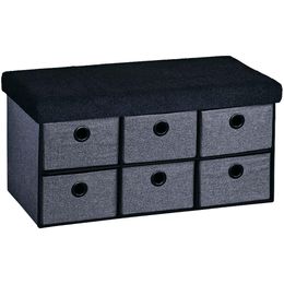 Sitztruhe Kesper "Kesper Sitzbank mit Aufbewahrungsboxen", grau, grau, B:76cm H:38cm T:38cm, MDF, Sitzb&auml;nke