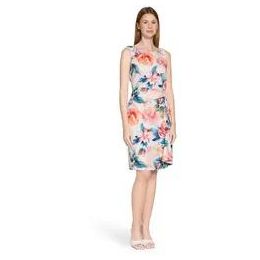 Cocktailkleid Vera Mont "Damen mit Blumenprint", Damen, Gr. 44, Normalgr&ouml;&szlig;en, ros&eacute;, rot, Obermaterial: 90% Polyester, 10% Elasthan. Futter: 100% Polyester, festlich, figurumspielend kurz, U-Boot-Ausschnitt, Kleider
