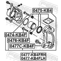 FEBEST Bremssattel 0477kb4flh Vorderachse links f&uuml;r MITSUBISHI