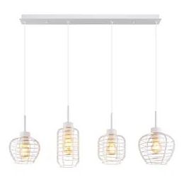 Globo LIGHTING H&auml;ngeleuchte "NESA", wei&szlig; matt, 4, H: 120cm, 1 Stk., Leuchten, Wohnzimmerleuchte wei&szlig; matt, Chromst&auml;be, h&ouml;henk&uuml;rzbar, H&auml;ngeleuchte