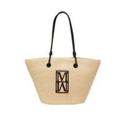 Marc O'Polo Shopper MARC O'POLO "mit edlen Echtleder-Details", Damen, Gr. B/H/T: 47cm x 32cm x 14cm, light raffia, Papierstroh, unifarben, Taschen Shopper