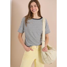 Rundhalsshirt Cecil, Damen, Gr. L (42), palm breeze gr&uuml;n, Web, 100% Baumwolle, gestreift, comfort fit normal, Rundhals, B&uuml;ndchen, Shirts Rundhalsshirt, mit Rundhalsausschnitt