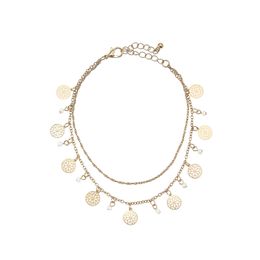 Fu&szlig;kette mit Anh&auml;nger Lascana, Damen, Gr. Glas Metall, goldfarben, Glas, Metall, gl&auml;nzend, Basic, Fu&szlig;ketten, Fu&szlig;kettchen-Armband, Fu&szlig;kettchen mit Anh&auml;nger, Fu&szlig;schmuck