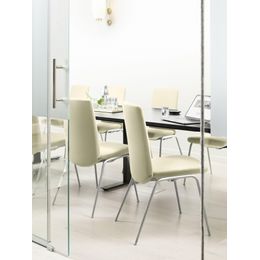 Polsterstuhl stressless "Laurel", beige (vanilla paloma, chrom matt), B:57cm H:92cm T:59cm, Leder PALOMA: PALOMA ist ein durchgef&auml;rbtes Semianilin-M&ouml;belleder mit nat&uuml;rlicher Narbung., St&uuml;hle, Polsterstuhl, Low Back, Gr&ouml;&szlig;e L, mit Beinen aus Stahl in Chrom matt