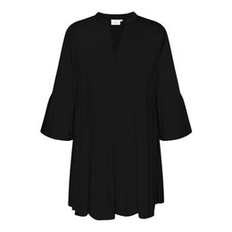Blusenkleid Only CARMAKOMA "CARHAVANA LIFE 3/4 TUNIC DRESS AOP", Damen, Gr. 48, N-Gr, schwarz, Web, Obermaterial: 83% Viskose, 17% Polyamid, unifarben, kurz, Kleider Blusenkleid