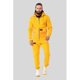 Cipo & Baxx Trainingsanzug CIPO & BAXX "HOMEWEAR", Herren, Gr. L, gelb, 70% Baumwolle, 30% Polyester, unifarben, regular fit, Sportanz&uuml;ge Trainingsanzug, im unifarbenen Design
