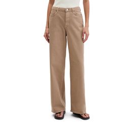 Marc O'Polo Weite Jeans MARC O'POLO "aus Organic-Cotton-Mix-Stretch", Damen, Gr. 27, L&auml;nge 32, earthy taupe, Obermaterial: 98% Baumwolle, 2% Elasthan, unifarben, loose fit normal, Jeans