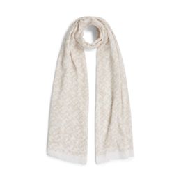 Modeschal Tommy Hilfiger "TH MONOGRAM", Damen, soft cream, Web, Baumwollmischung, Modet&uuml;cher
