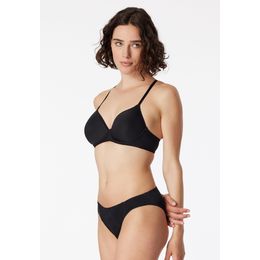 Schalen-BH Schiesser "Air", Damen, Gr. 80, Cup D, 000, schwarz, Microtouch, Obermaterial: 90% Polyester, 10% Elasthan, bequem, BHs Schalen-BH, mit feiner, elastischer Microqualit&auml;t