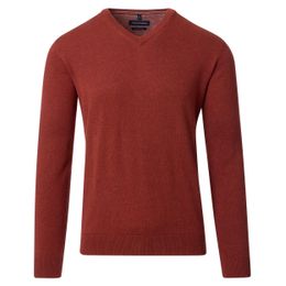 Strickpullover Casamoda "Casamoda Pullover uni", Herren, Gr. L, orange (dunkelorange), 100% Baumwolle, Pullover Strickpullover
