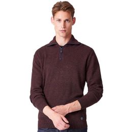 Troyer Casamoda "Casamoda Stricktroyer uni", Herren, Gr. L, orange (dunkelorange), 90% Baumwolle, 10% Polyamid, Pullover Troyer