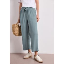 Stoffhose Street One, Damen, Gr. 32, L&auml;nge 26, arona blau, Stoff, 100% Viskose, unifarben, loose fit 7/8-L&auml;nge, Hosen Stoffhose, mit Wide Legs