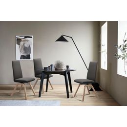 Polsterstuhl stressless "Laurel", grau (rock paloma, walnuss), B:49cm H:105cm T:60cm, Leder PALOMA: PALOMA ist ein durchgef&auml;rbtes Semianilin-M&ouml;belleder mit nat&uuml;rlicher Narbung., St&uuml;hle, Polsterstuhl, High Back, Gr&ouml;&szlig;e L, mit schr&auml;ggestellten Beinen in Walnuss