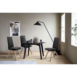 Polsterstuhl stressless "Laurel", schwarz (schwarz paloma, walnuss), B:49cm H:105cm T:60cm, Leder PALOMA: PALOMA ist ein durchgef&auml;rbtes Semianilin-M&ouml;belleder mit nat&uuml;rlicher Narbung., St&uuml;hle, Polsterstuhl, High Back, Gr&ouml;&szlig;e L, mit schr&auml;ggestellten Beinen in Walnuss