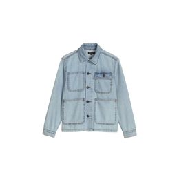 Marc O'Polo Outdoorjacke MARC O'POLO "im Overshirt-Stil", Kinder, Gr. 152, light blau denim, Obermaterial: 100% Baumwolle, unifarben, regular fit, Manschette, Jacken Outdoorjacke