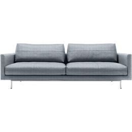 3,5-Sitzer "CR.414, Designsofa, edles Sofa, Loungesofa, Ledersofa, klares Design", blau (saphierblau, steingrau), B:220cm H:91cm T:106cm, CREATION BY ROLF BENZ, Sofas, aus Leder oder Chenille, erstklassiger Sitzkomfort, legere Polsterung