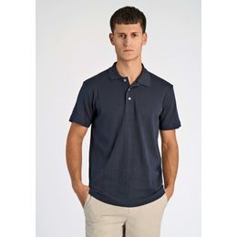 Poloshirt LINDBERGH, Herren, Gr. L, navy, Web, Obermaterial: 100% Baumwolle, unifarben, normal h&uuml;ftbedeckend, Rundhals, Shirts, Sommer-Polo mit feiner Strickstruktur