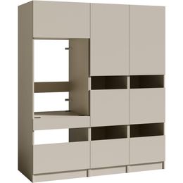 Mehrzweckschrank-Set BASIC BY BALCULINA "Washhome B/T/H 168x68x200 cm", kaschmirfarben, B:168cm H:200cm T:68cm, Kastenm&ouml;bel-Sets, Breite 168cm, h&ouml;henverstellbare Metallf&uuml;&szlig;e