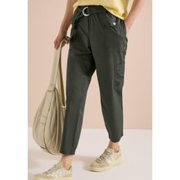 Stoffhose Cecil, Damen, Gr. L, L&auml;nge 28, clear khaki, Web, 98% Baumwolle, 2% Elasthan, unifarben, loose fit kn&ouml;chelfrei, Hosen Stoffhose, im Loose Fit