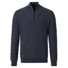 Troyer Casamoda "Casamoda Stricktroyer uni", Herren, Gr. XL, blau (dunkelblau), 80% Wolle, 20% Nylon, Pullover Troyer