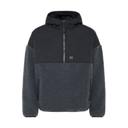 !Solid Kapuzenpullover SOLID "Teddy Halfzip-Hoodie SDMarco", Herren, Gr. M, grau (iron gate), Obermaterial: 100% Polyester PES., Jacken Kapuzenpullover