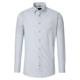 Businesshemd Venti "Venti Businesshemd Print", Herren, Gr. 43, Normalgr&ouml;&szlig;en, blau (wei&szlig;blau), 100% Baumwolle, bedruckt, schmal, Hemden