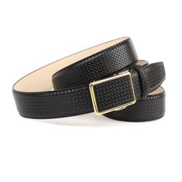 Lederg&uuml;rtel Anthoni Crown, Herren, Gr. 100, schwarz, Rindsleder, G&uuml;rtel Lederg&uuml;rtel