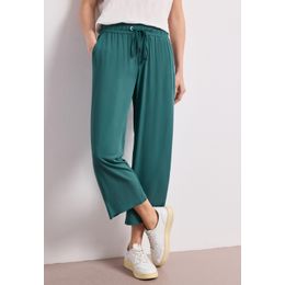 Stoffhose Street One, Damen, Gr. 32, L&auml;nge 26, mediterra gr&uuml;n, Stoff, 100% Viskose, unifarben, loose fit 7/8-L&auml;nge, Hosen Stoffhose, mit Wide Legs