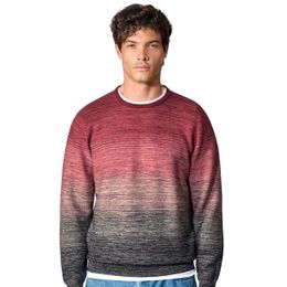 Strickpullover Casamoda "Casamoda Pullover gestreift", Herren, Gr. L, rot, 100% Baumwolle, Pullover Strickpullover