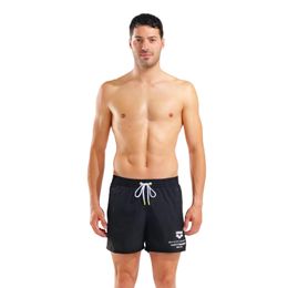 Badeshorts arena "M arena GRAPHIC BEACH SHORT", Herren, Gr. S, N-Gr, schwarz, Obermaterial: 100% Nylon, Badehosen Badeshorts