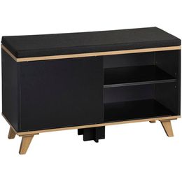 Schuhschrank Kesper "Kesper Schuhschrank mit Sitzkissen", schwarz, B:77cm H:48cm T:30cm, FSC-zertifizierter Holzwerkstoff, Schr&auml;nke, Schuhschrank