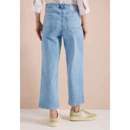Loose-fit-Jeans Cecil, Damen, Gr. 27, L&auml;nge 26, light blau random bleached, Jeans, 84% Baumwolle, 13% Polyester, 3% Elasthan, unifarben, 7/8-L&auml;nge, Jeans, mit Wide Legs