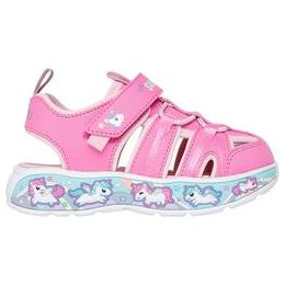 Sandale Skechers "PLAY SCENE SPLASH", M&auml;dchen, Gr. 25, rosa, Lederimitat, Schuhe Sandale, Badeschuh mit bunter Sohle, Gr&ouml;&szlig;enschablone zum Download