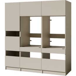 Mehrzweckschrank-Set BASIC BY BALCULINA "Washhome B/T/H 186x68x200 cm", kaschmirfarben, B:186cm H:200cm T:68cm, Kastenm&ouml;bel-Sets, Breite 186cm, h&ouml;henverstellbare Metallf&uuml;&szlig;e