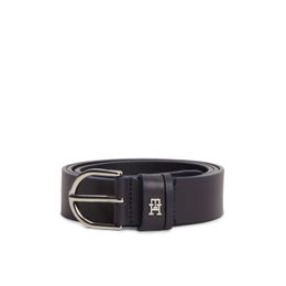 Lederg&uuml;rtel Tommy Hilfiger "ESSENTIAL EFFORTLESS", Damen, Gr. 100, space blau, Obermaterial: 100% Rindsleder, G&uuml;rtel Lederg&uuml;rtel
