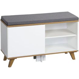 Schuhschrank Kesper "Kesper Schuhschrank mit Sitzkissen", wei&szlig;, B:77cm H:48cm T:30cm, FSC-zertifizierter Holzwerkstoff, Schr&auml;nke, Schuhschrank