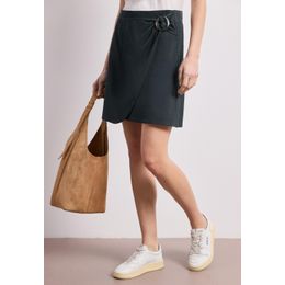 Minirock Street One, Damen, Gr. 32, schwarz, Stoff, 95% Viskose, 5% Elasthan, gemustert, unifarben, normal knielang, R&ouml;cke Minirock, Middle Waist