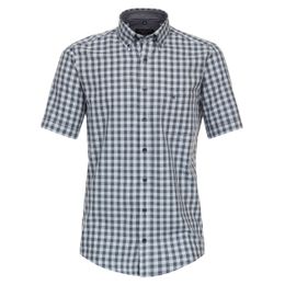 Kurzarmhemd Casamoda "Casamoda Freizeithemd Kurzarm kariert", Herren, Gr. L, Normalgr&ouml;&szlig;en, blau (mittelblau), 100% Baumwolle, kariert, l&auml;ssig geschnitten, Hemden