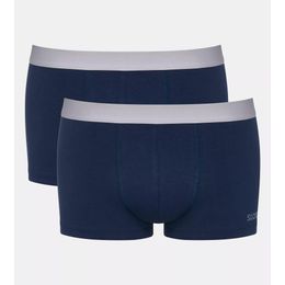 Retro Pants Sloggi "men GO ABC 2.0 Hipster 2P", Herren, Gr. M, 2 Stk., blau (navy), Single Jersey, Obermaterial: 95% Baumwolle, 5% Elasthan, Unterhosen, moderne bequeme Basics