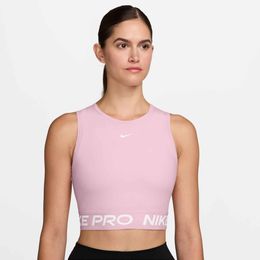 Tanktop Nike "PRO DF 365 CROP TANK", Damen, Gr. L, pink foam, wei&szlig;, Obermaterial: 83% Polyester, 17% Elasthan, normal, Rundhals, Tops Tanktop, k&ouml;rpernahe Passform, f&uuml;r Fitness und sportliche Aktivit&auml;ten
