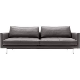 3,5-Sitzer "CR.414, Designsofa, edles Sofa, Loungesofa, Ledersofa, klares Design", grau (graubraun), B:220cm H:91cm T:106cm, CREATION BY ROLF BENZ, Sofas, aus Leder oder Chenille, erstklassiger Sitzkomfort, legere Polsterung