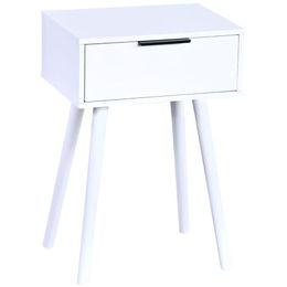 Nachttisch Kesper "Kesper Nachttisch mit 1 Schublade, wei&szlig;, FSC", wei&szlig;, wei&szlig;, wei&szlig;, B:40cm H:59cm T:30cm, Faserplatte, Tische, Nachttisch