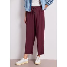 Stoffhose Street One, Damen, Gr. 32, L&auml;nge 26, truffle rot, Stoff, 100% Viskose, unifarben, loose fit 7/8-L&auml;nge, Hosen Stoffhose, mit Wide Legs