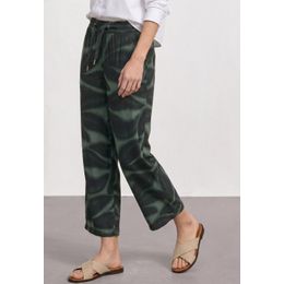 Stoffhose Street One, Damen, Gr. 32, L&auml;nge 26, deep bound gr&uuml;n, Stoff, 100% Viskose, gemustert, loose fit 7/8-L&auml;nge, Hosen Stoffhose, mit Wide Legs