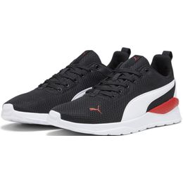 Sneaker Puma "ANZARUN LITE", Damen, Gr. 40, wei&szlig; (Puma schwarz, Puma wei&szlig;, for all time rot), Textil, Schuhe Sneaker, mit atmungsaktivem Textil-Obermaterial, mit SOFTFOAM+ Einlegesohle