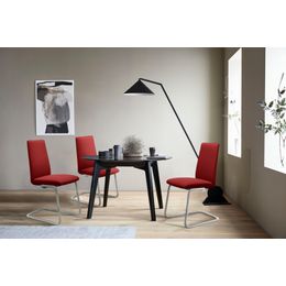 Polsterstuhl stressless "Laurel", rot (rot dinamica, chrom gl&auml;nzend), B:53cm H:92cm T:59cm, Microfaser DINAMICA (88% Polyester, 12% Polyurethan), St&uuml;hle, Polsterstuhl, Low Back, Gr&ouml;&szlig;e L, mit Beinen aus Stahl in Chrom gl&auml;nzend