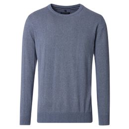 Strickpullover Casamoda "Casamoda Pullover uni", Herren, Gr. XL, blau (hellblau), 72% Baumwolle, 28% Leinen, Pullover Strickpullover