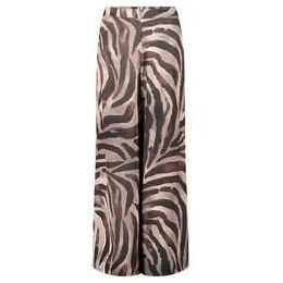 Marlene-Hose Vera Mont "Damen mit Animalprint", Damen, Gr. 40, Normalgr&ouml;&szlig;en, braun, cream, Satin, Obermaterial: 100% Polyester, weit lang, Hosen
